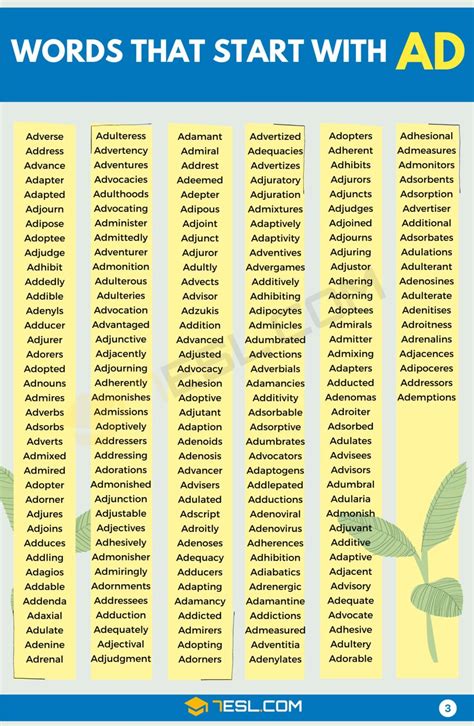 Words That Start With AD 646 Words In English 7ESL