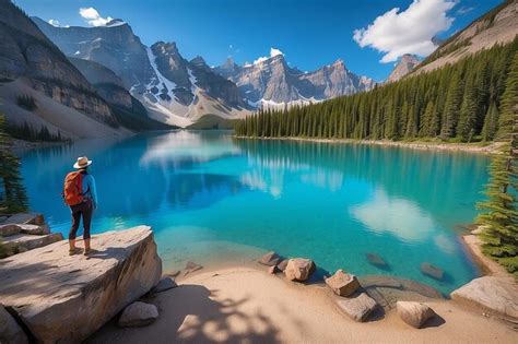 Beautiful Moraine Lake In Banff National Park Canadian Rockies Canada