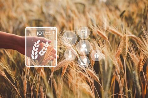 Premium Photo Smart Farming Concept Farmer With Technology Digital