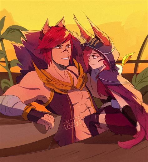 Pin De Zerolink12 Em Sett Xayah Xayah E Rakan Personagens De Anime