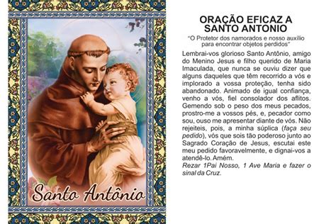 100 Santinhos Santo Antônio oração no verso 7x10 cm