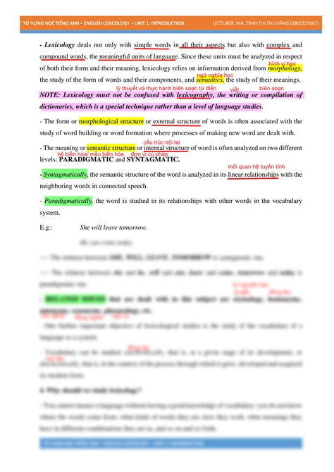 SOLUTION Unit 1 Introduction T V Ng H C Ti Ng Anh Thu H Ng Studypool