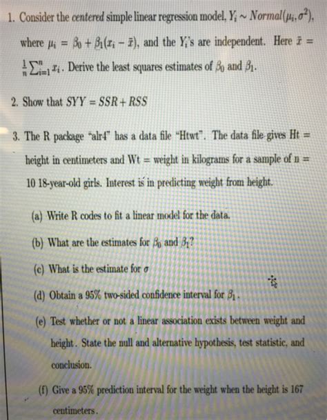 solved consider the centered simple linear regression model