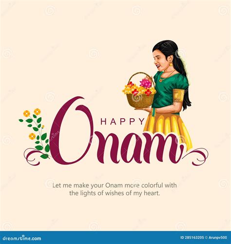 Happy Onam Celebration With Abstract Vector Illustration Design Of