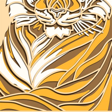 Tiger Head Multilayer SVG Tiger Cut File 3D Layer Plywood Etsy Israel