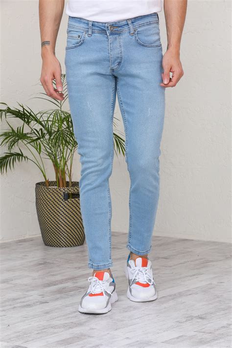 Jeanblack Buz Mavi Erkek Kot Pantolon Skınny Fıt Jean Likralı Dar