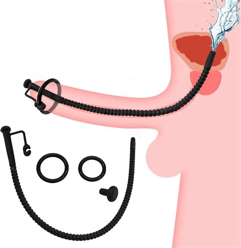 Axcroo Extra Lang Harnröhren Dilatator mit 2 Penisringe Silikon Penis