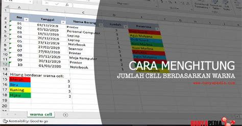 Cara Menghitung Jumlah Berdasarkan Warna Di Excel Ide Perpaduan Warna