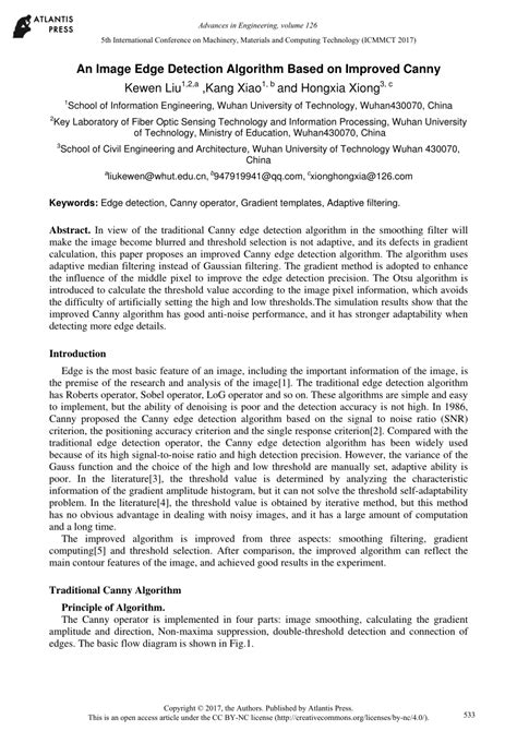 pdf an image edge detection algorithm based on improved canny