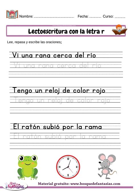 Fichas De Lectoescritura Letra R Letra Ligada E Imprenta Images And