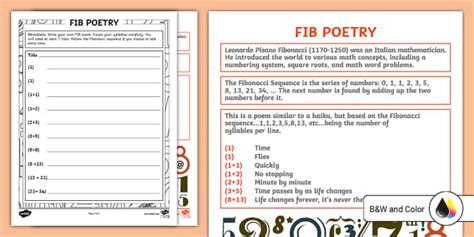 Eighth Grade Fib Poetry Activity Lehrer Gemacht Twinkl