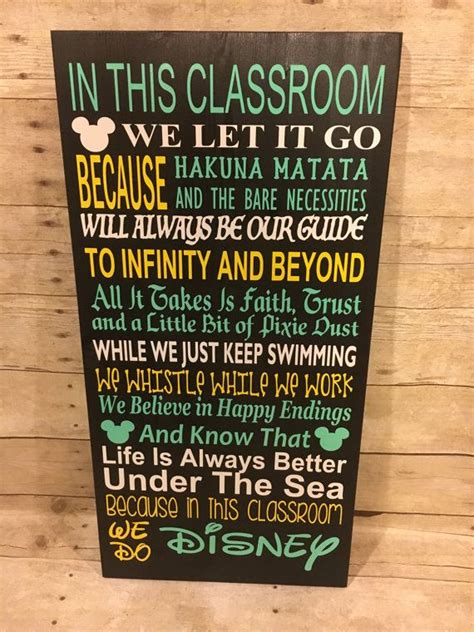 In This Classroom We Let It Go A Fun Wooden Sign Measuring 11 25wide X