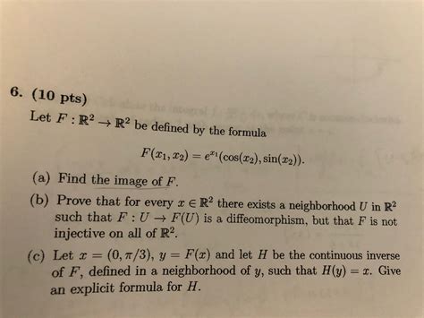 solved 6 10 pts let f r2 r2 be defined by the formula