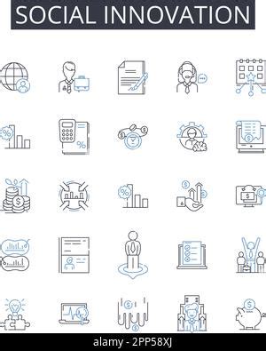 Technological Advancement Line Icons Collection Automation Robotics