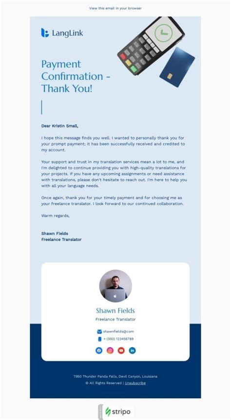 Your Payment Was Successful Email Template By Full Name Stripo Email