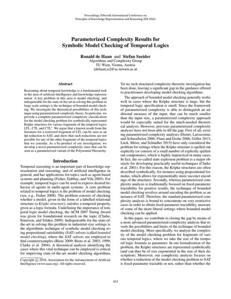 parameterized complexity results for symbolic model checking of temporal logics