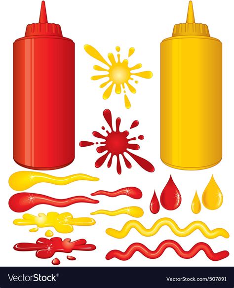 Ketchup And Mustard Royalty Free Vector Image VectorStock