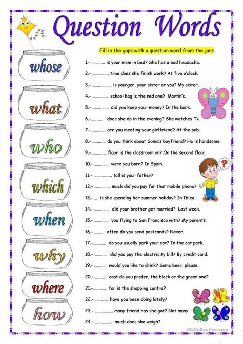 Interrogative Pronouns Worksheet 4th Grade