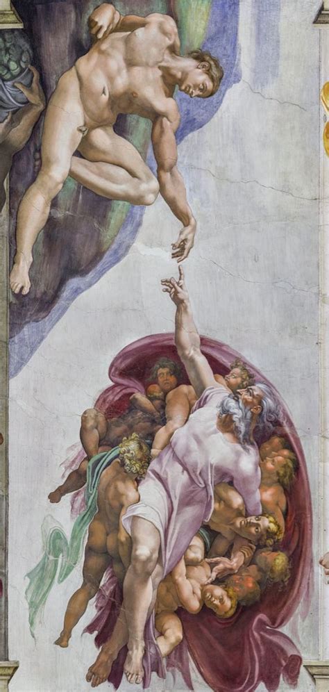 The Creation Of Adam Michelangelo Paintings Rennaissance Art