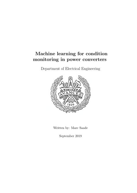 pdf machine learning for condition monitoring in power converters department of electrical