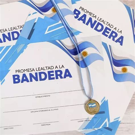Medalla Cinta Y Diploma Promesa Jura A La Bandera Pack X En Venta En
