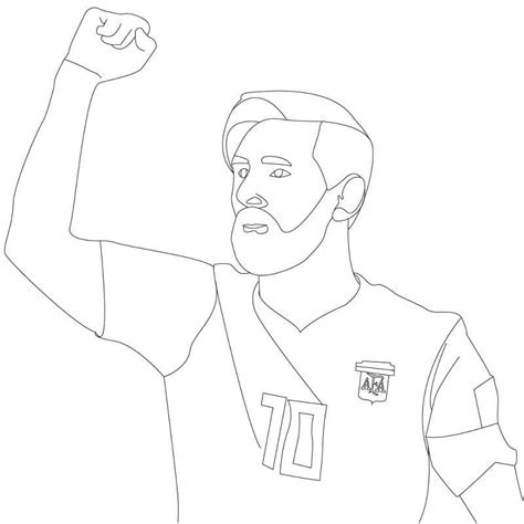 Coloriage Lionel Messi le Footballeur télécharger et imprimer gratuit