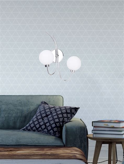 AGAPANT LAMPA KINKIET CHROMOWY 2X40W G9 KLOSZ BIAŁY