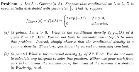 solved problem 1 let Λ∼gamma α β suppose that conditional