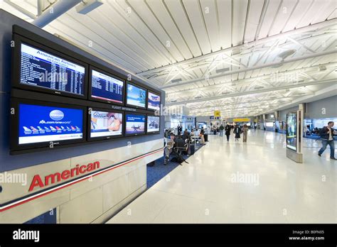 Departure Information Screens In American Airlines Terminal 8 JFK