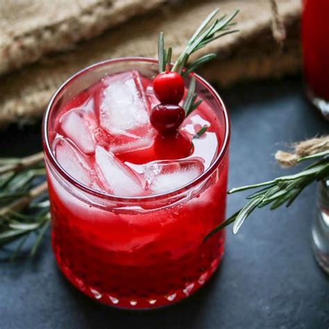 Fresh Cranberry Vodka Cocktail With Rosemary Recipe Cranberry Vodka