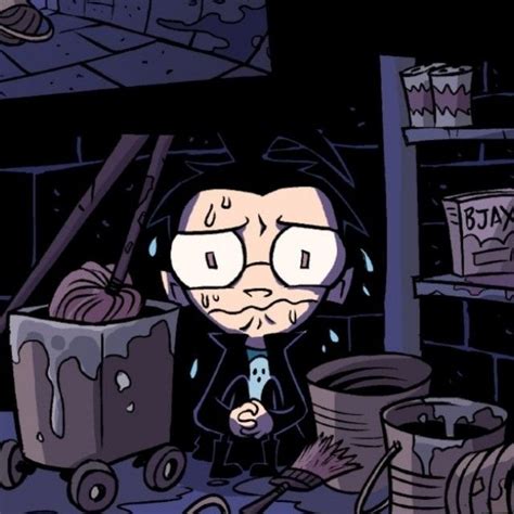 A Cartoon Character Standing In Front Of A Bunch Of Items
