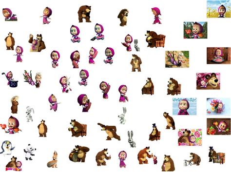 Masha E O Urso Kit Digital De 50 Imagens Png R 7 00 Em Mercado Livre