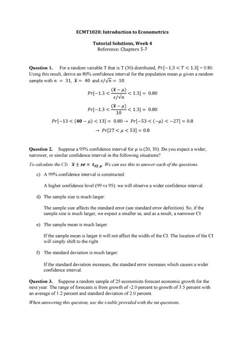 tutorial week 4 solutions ecmt1020 introduction to econometrics tutorial solutions week 4