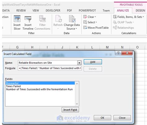 How To Insert And Edit A Calculated Field In An Excel Pivot Table