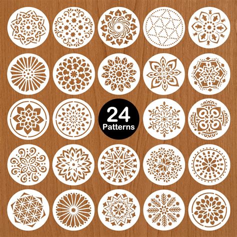 Mocoosy 24 Pack 5 Inch Mandala Stencils Mandala Dot Painting Stencil