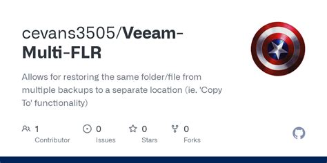 GitHub Cevans3505 Veeam Multi FLR Allows For Restoring The Same