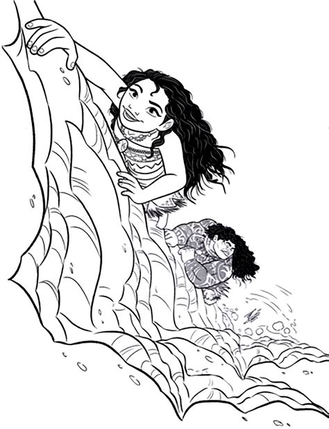 Dibujo gratis de Moana para imprimir y colorear Páginas de Moana para