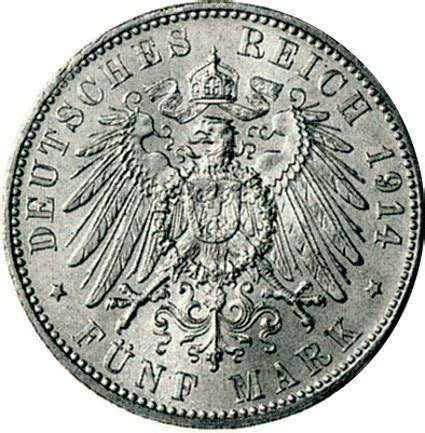 J 104 Preussen 5 Mark 1891 1908 Wilhelm II