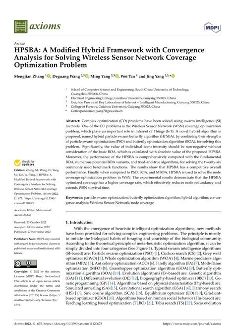 pdf hpsba a modified hybrid framework with convergence analysis for solving wireless sensor
