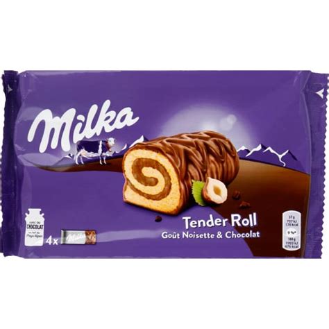 Milka Gâteaux roulés fourrés à la crème goût choco noisette enrobés de