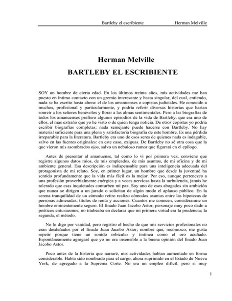Bartleby El Escribiente De Herman Melville