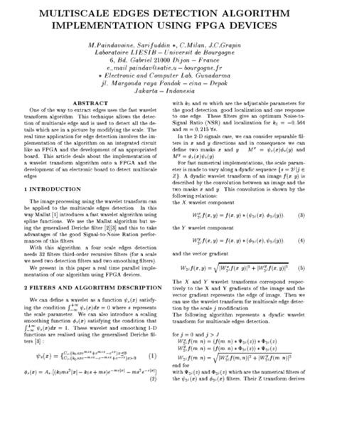 pdf multiscale edges detection algorithm implementation using fpga devices michel