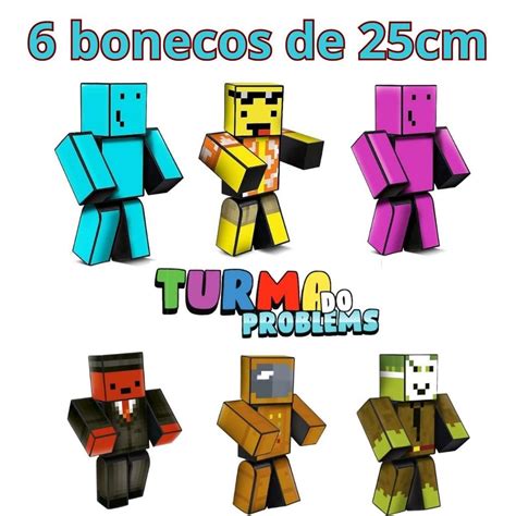 6 Bonecos Da Turma Do Problems 25 Cm Problems Mel Melzinha Kadu