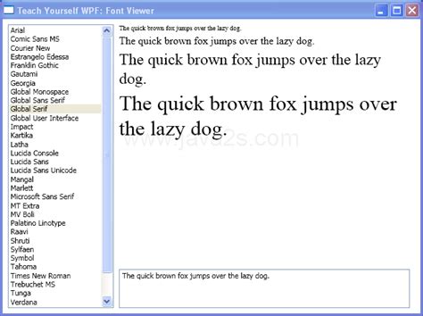 create a listboxitem set font content add the listboxitem to the listbox listbox item