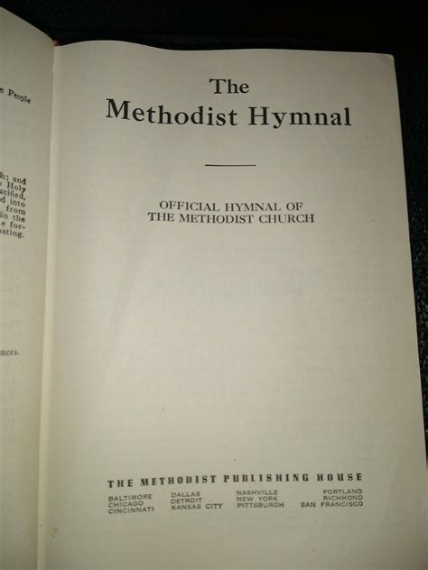 The Methodist Hymnal Official Hymnal Of The Methodist Church EBay