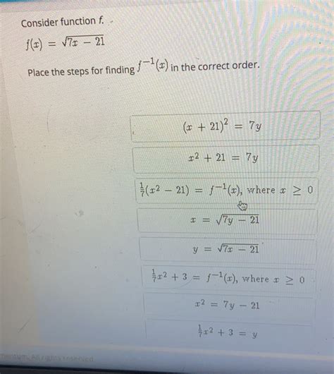 Solved Consider Function F F X Sqrt X Place The Steps For