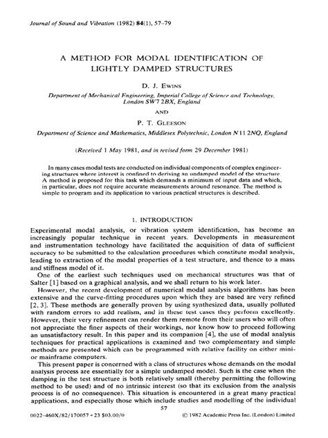 ewins gleeson pdf resonance normal mode