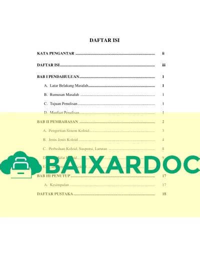 DAFTAR ISI KATA PENGANTAR BAB I PENDAHULUAN A Latar Belakang