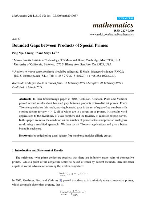 pdf bounded gaps between products of special primes