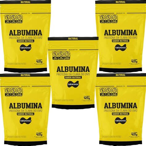 Kit 5X Albumina 420g Refil Natural Naturovos OtimaNutri